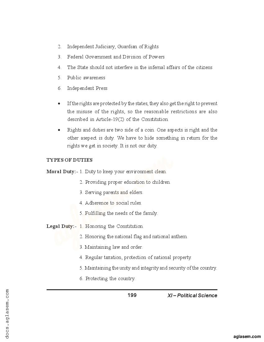 Class 11 Political Science Notes for Rights (PDF) - Study Material ...