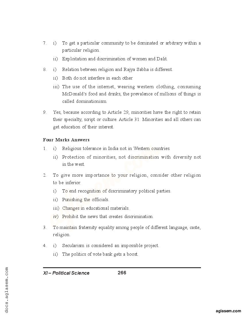 Class 11 Political Science Notes for Secularism (PDF) - Study Material ...