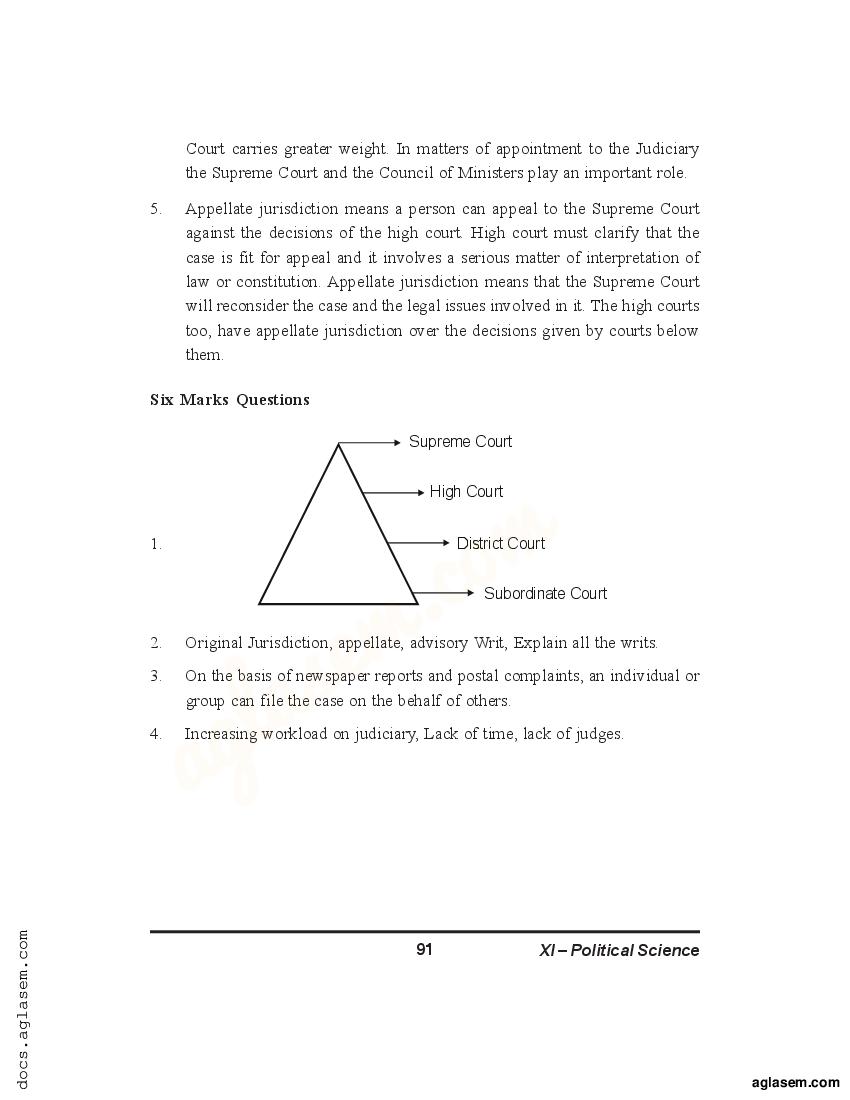 Class 11 Political Science Notes for The Judiciary (PDF) - Study ...