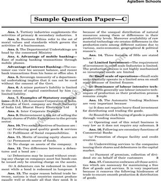 CBSE Class 11 Sample Paper for Business Studies Set c