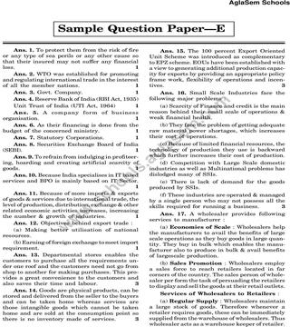 CBSE Class 11 Sample Paper for Busines Studies Set e
