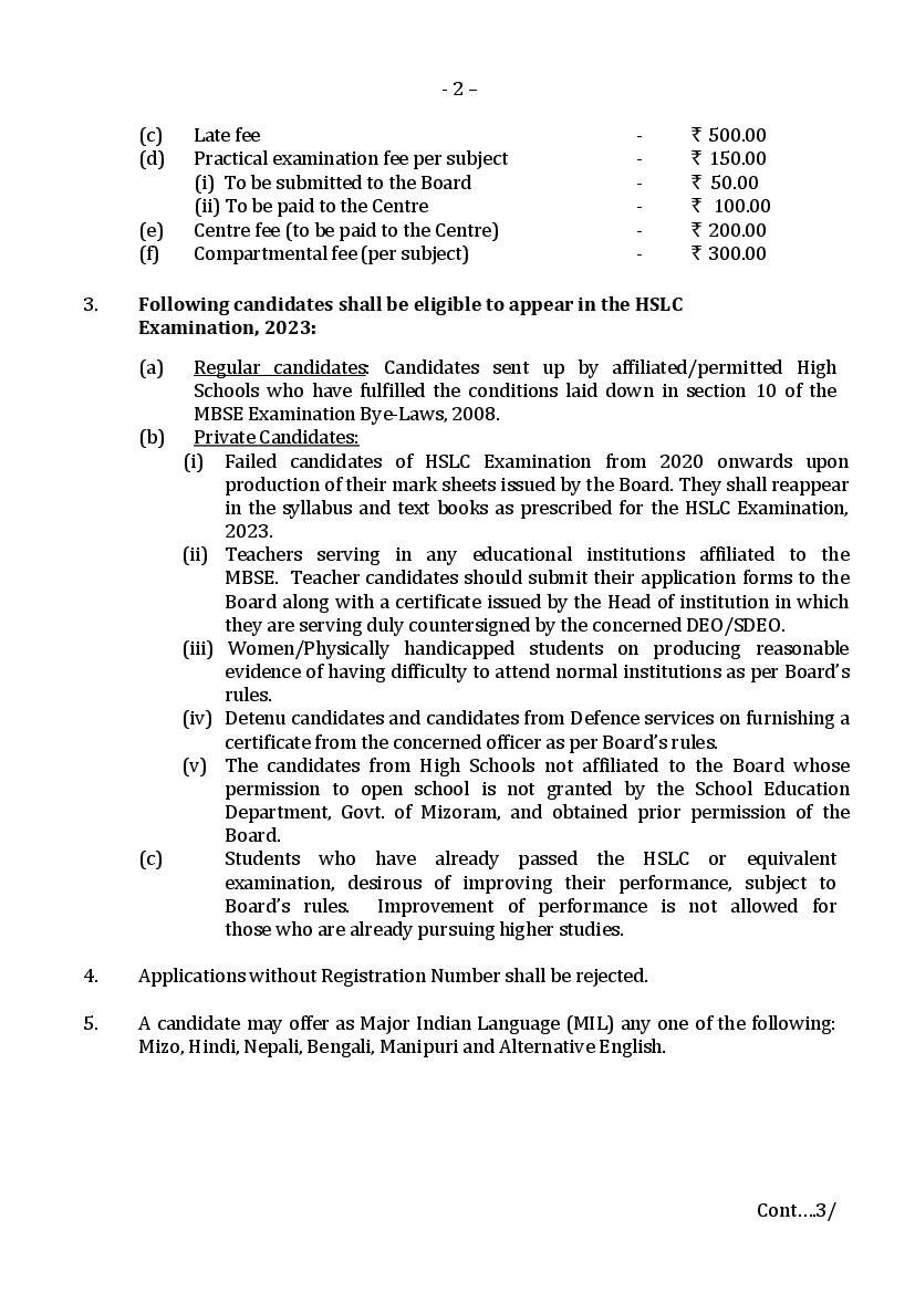 MBSE HSLC Routine 2023 (Notification Out) - Check MBSE Class 10 Exam Date