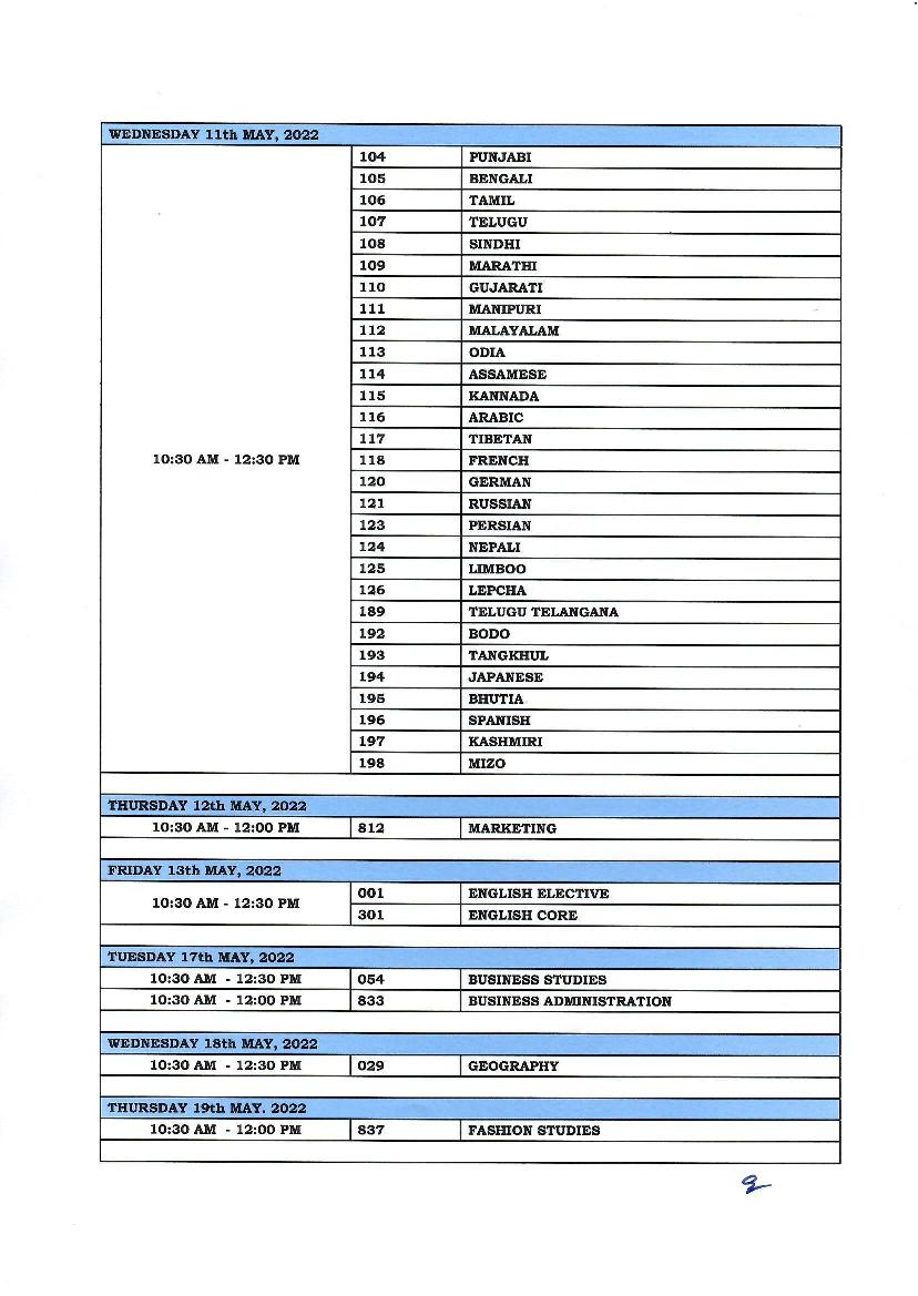 CBSE Class 12 Date Sheet 2022 Term 2 – Check CBSE 12th Second Term Exam ...