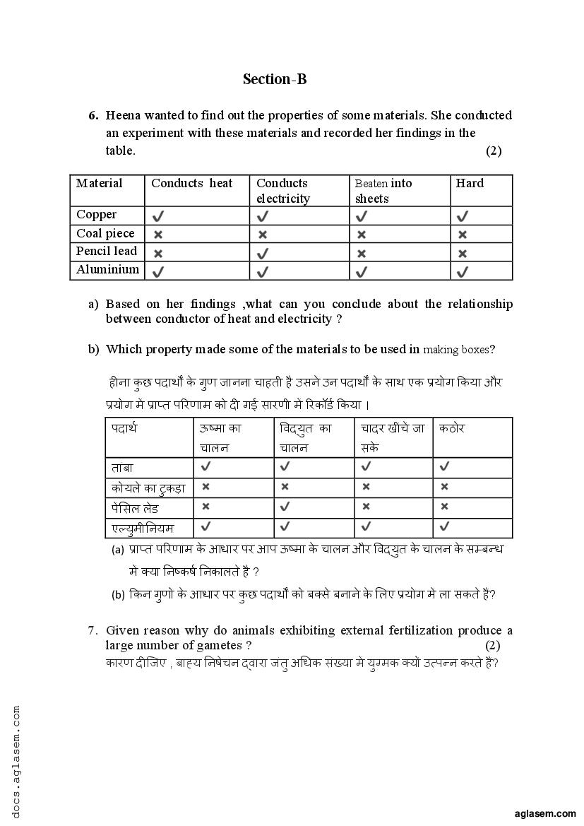 Class 8 Sample Paper 2023 Science Download PDF