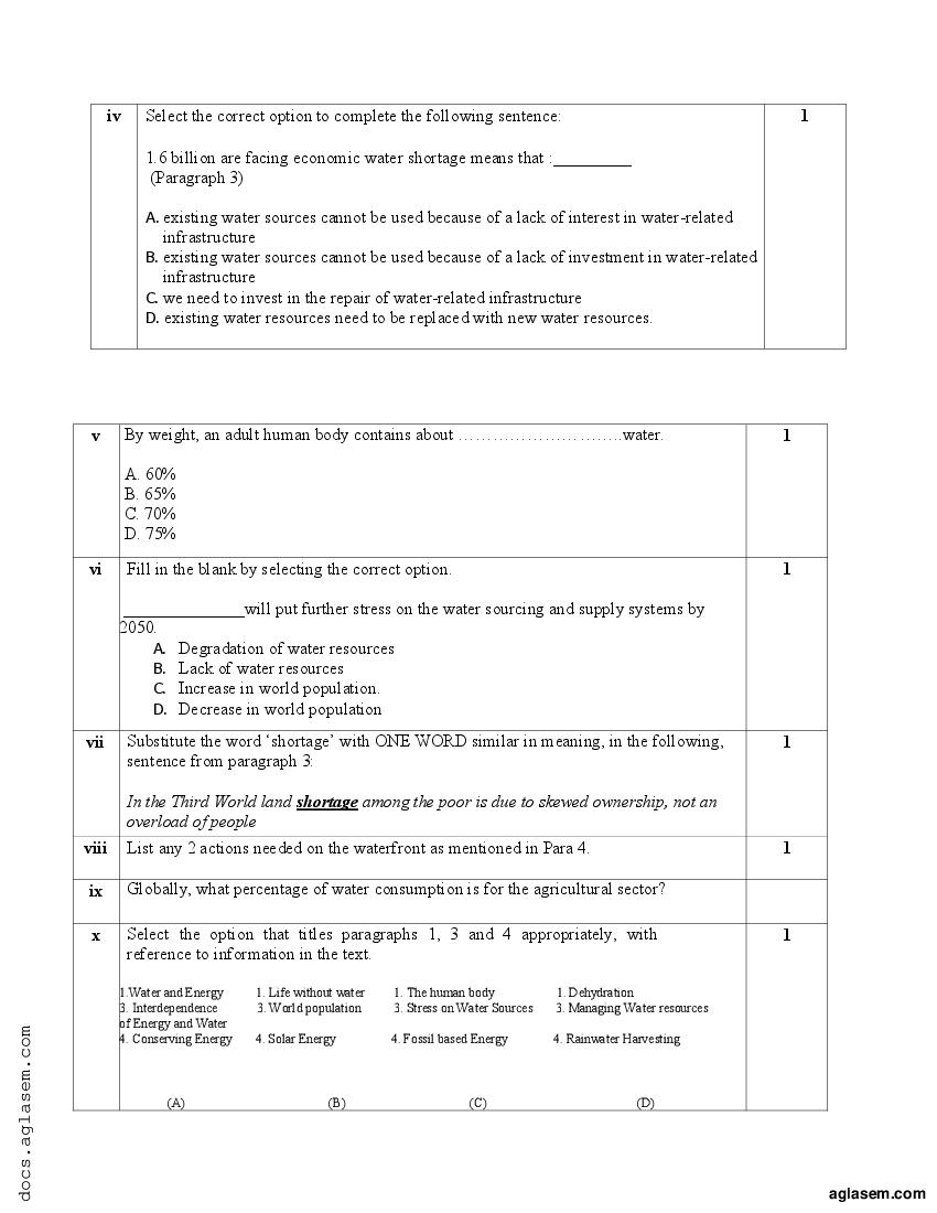 CBSE Class 9 English Sample Paper 2023