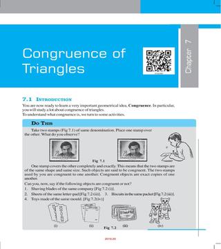 NCERT Book Class 7 Maths Chapter 7 Congruence of Triangles