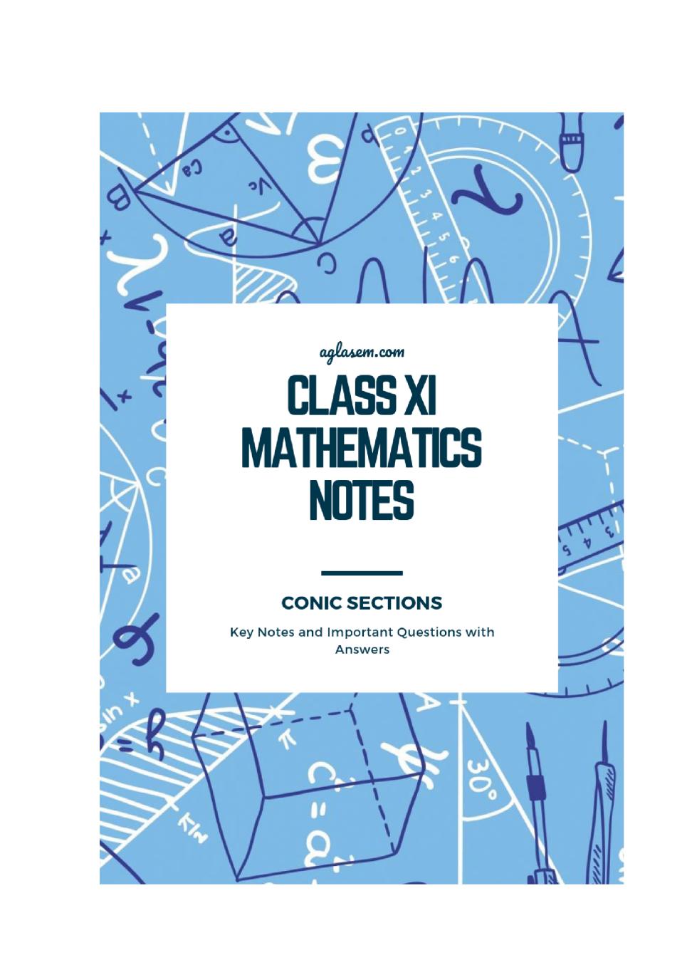 Class 11 Maths Notes For Conic Sections