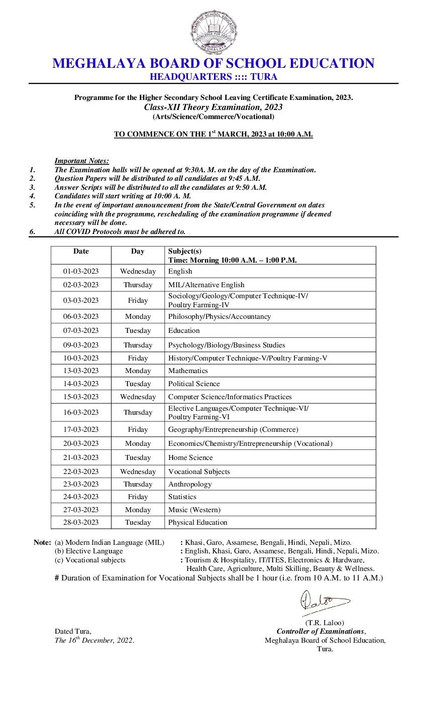 MBOSE HSSLC Routine 2023 mbose-hsslc-routine-2023