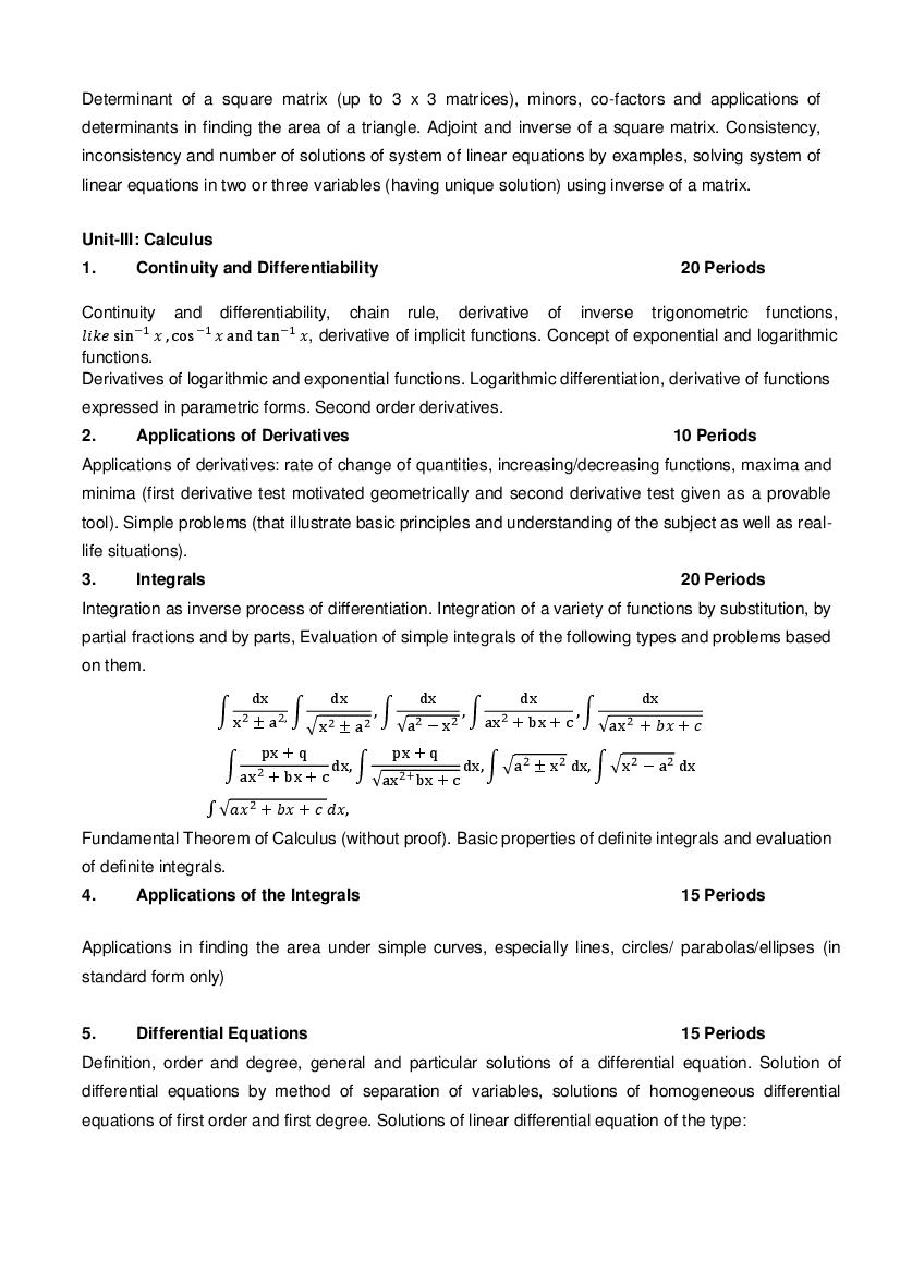 CBSE Class 11 Mathematics Syllabus 2023 24 PDF Download Here CBSE Class 11 Mathematics Syllabus 2023 24 PDF Download Here