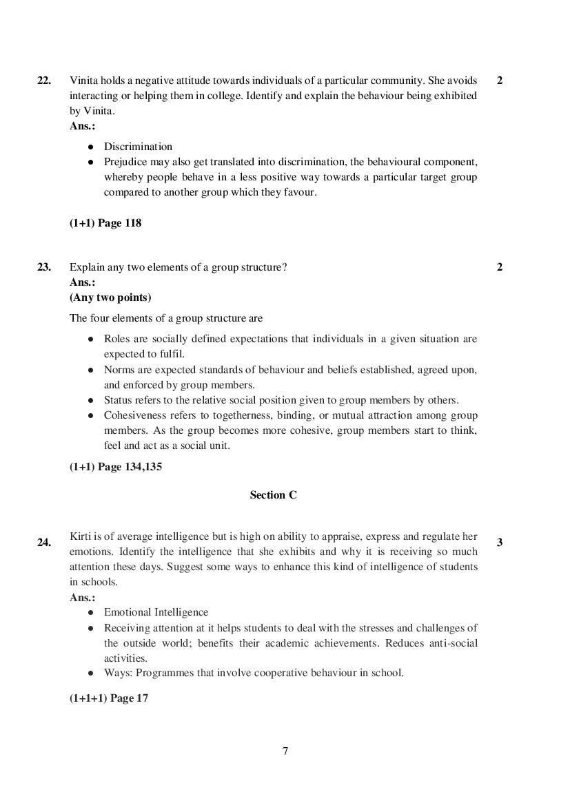 Psychology Sample Paper Class 12 2023 Solution CBSE Study Group psychology-sample-paper-class-12-2023-solution-cbse-study-group