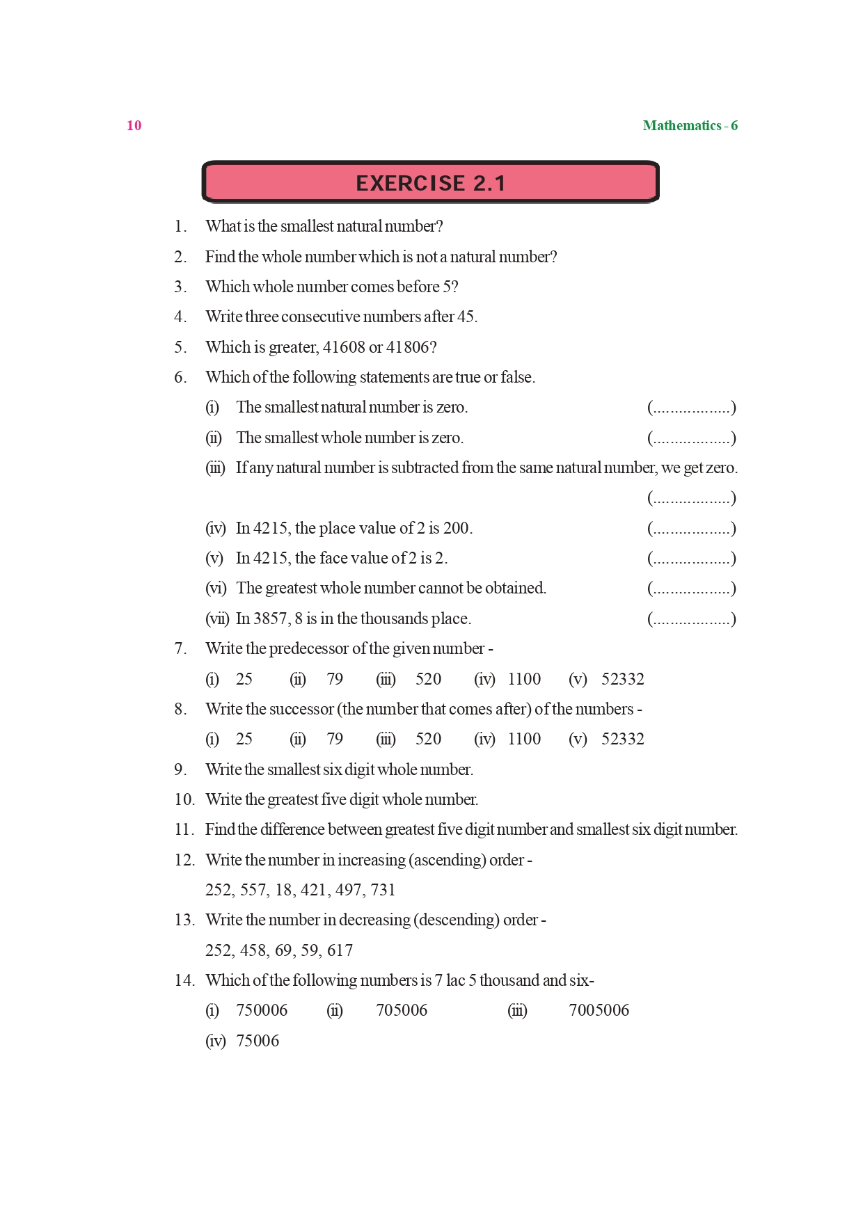 CGBSE Class 6th Maths Book PDF In English Medium Download Online