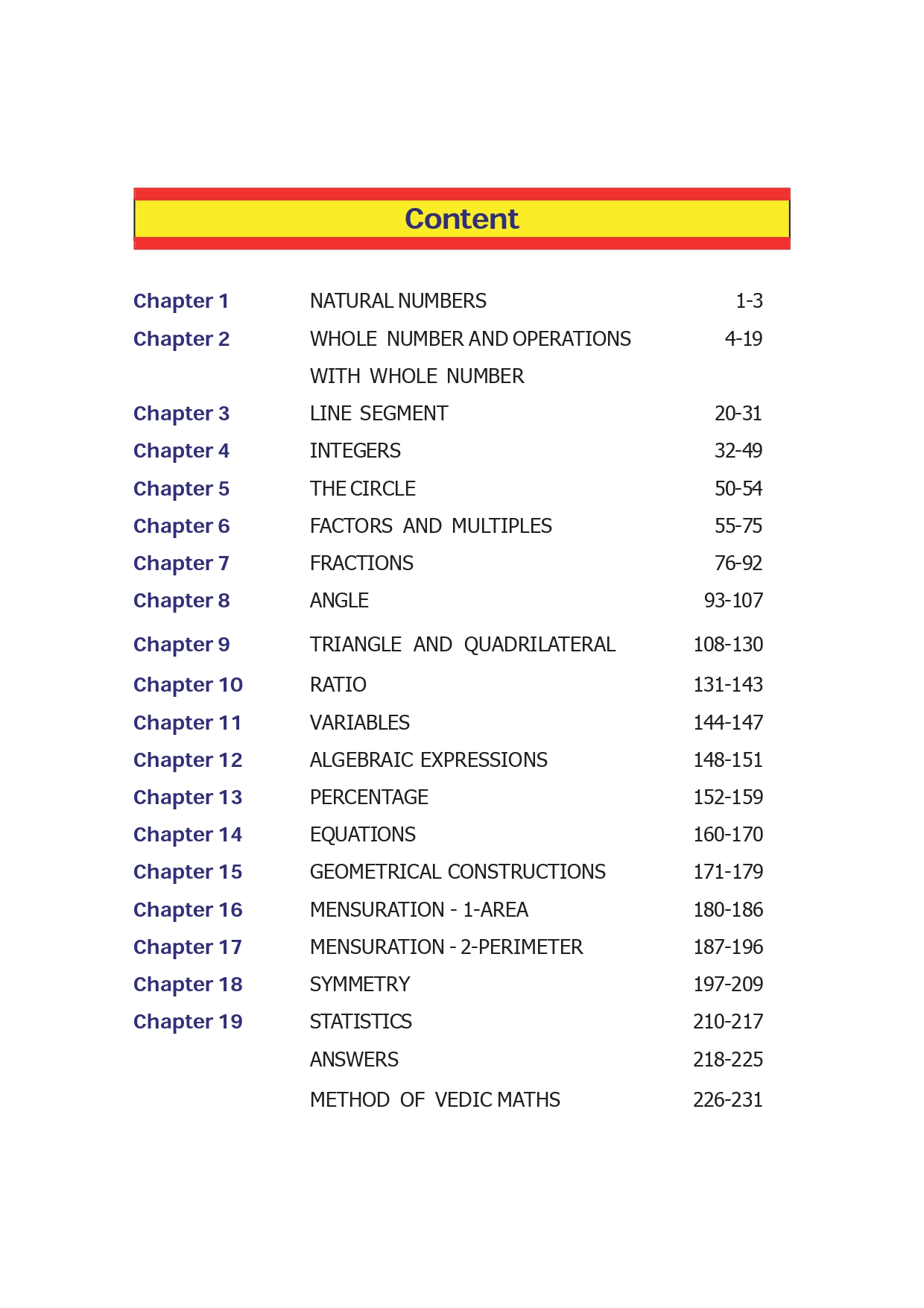CGBSE Class 6th Maths Book PDF In English Medium Download Online