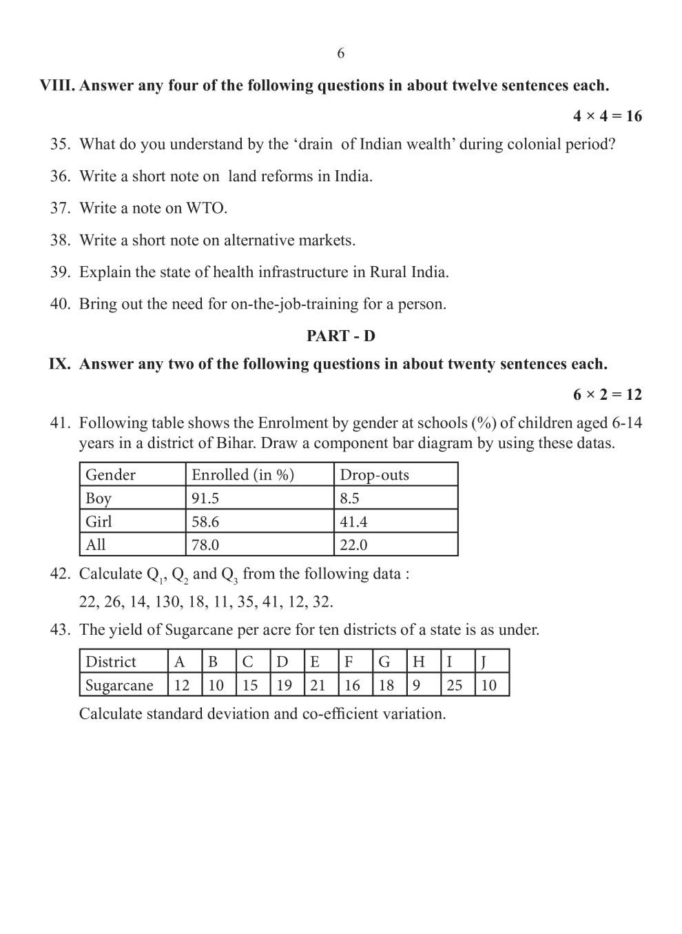 Karnataka 1st PUC Model Question Paper for Economics | AglaSem Schools