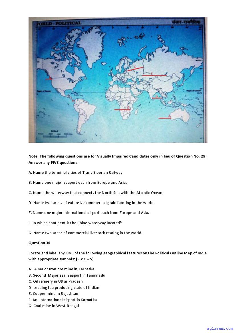 Class 12 Geography Sample Paper 2026 PDF - Download Geography Model ...