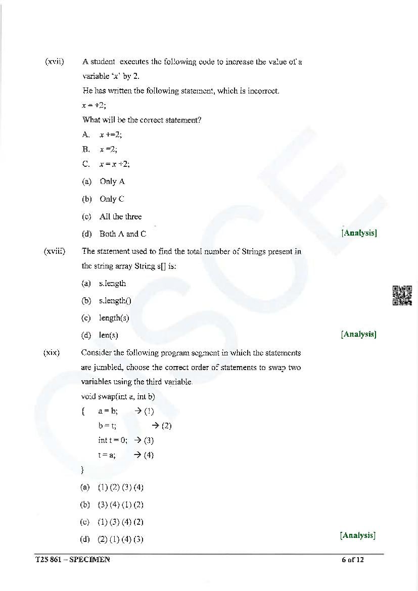 ICSE Class 10 Computer Applications Specimen Paper 2025 (PDF) ICSE Class 10 Computer Applications Specimen Paper 2025 (PDF)