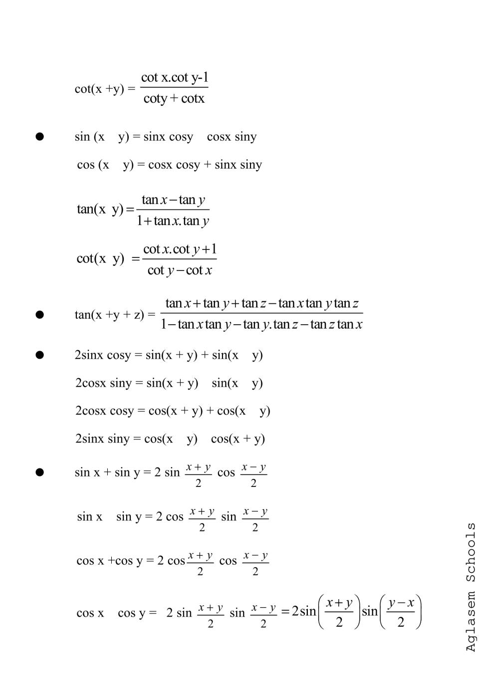 Class 11 Maths Trigonometric Functions Notes All Important Notes