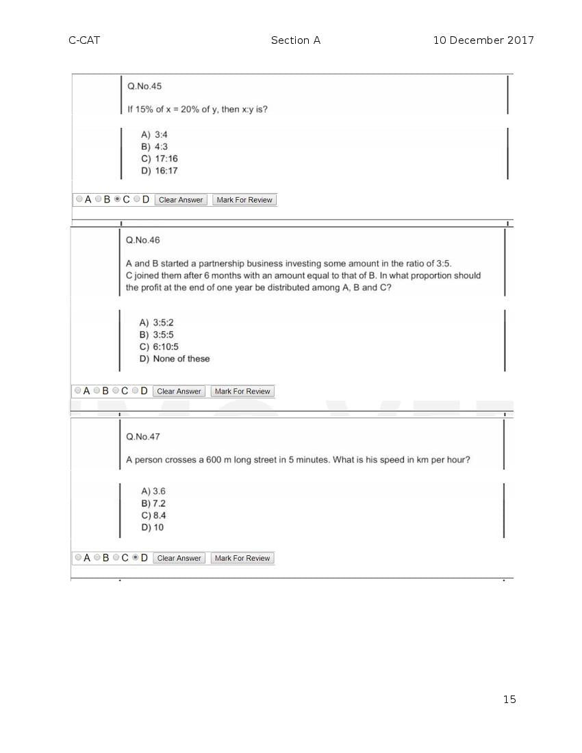 CDAC C-CAT 2017 Question Paper PDF - Section A, B - AglaSem Admission CDAC C-CAT 2017 Question Paper PDF - Section A, B - AglaSem Admission