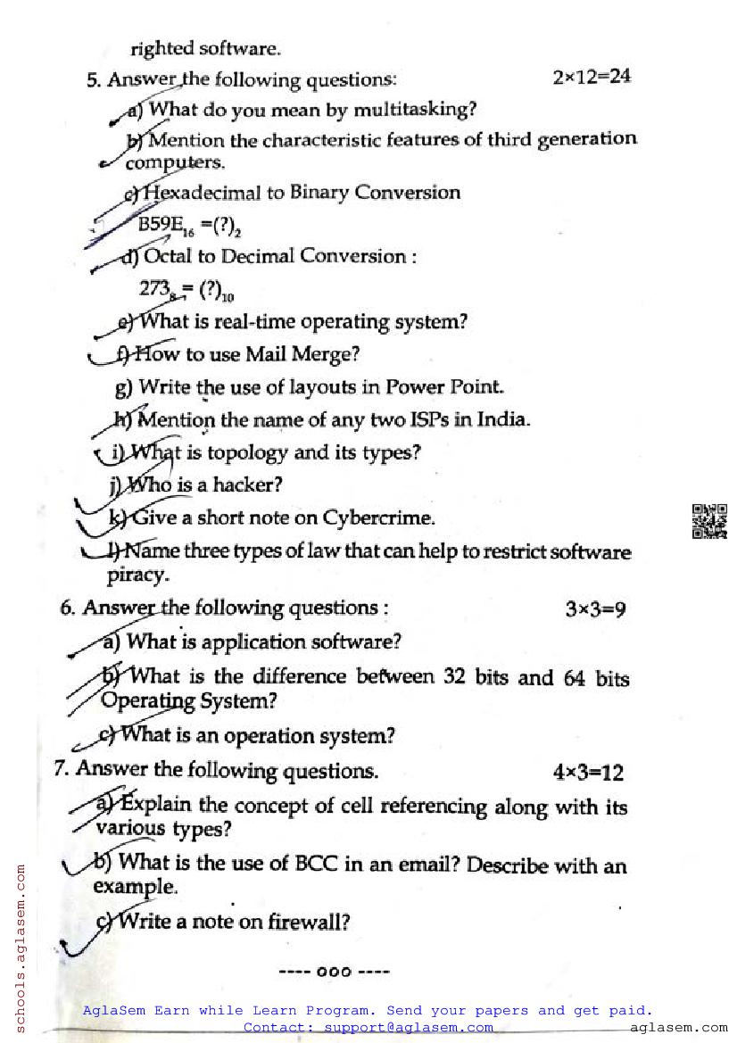 Assam Class 9 Computer Science Half Yearly Question Paper 2025 ...