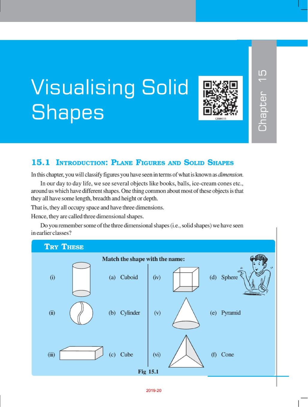 NCERT Book Class 7 Maths Chapter 15 Visualising Solid Shapes