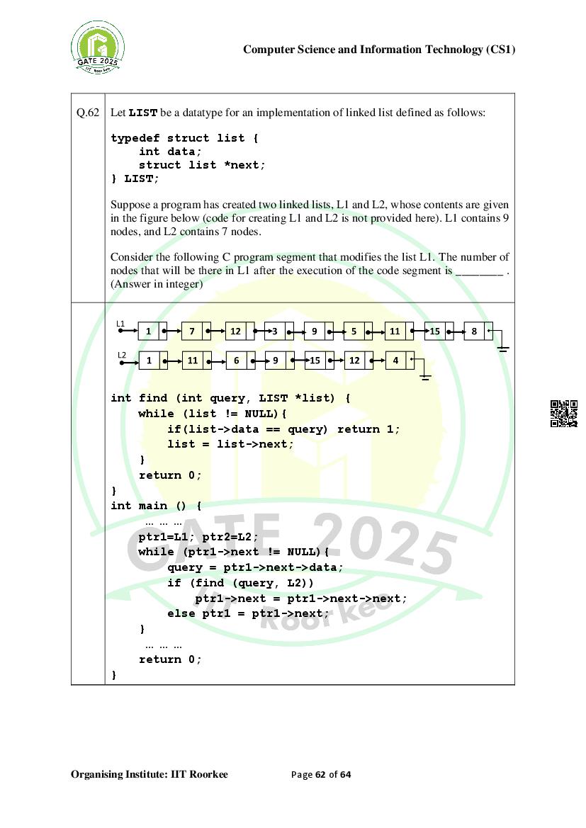 GATE 2025 Question Paper with Answers: PDF Download Now - AglaSem Admission