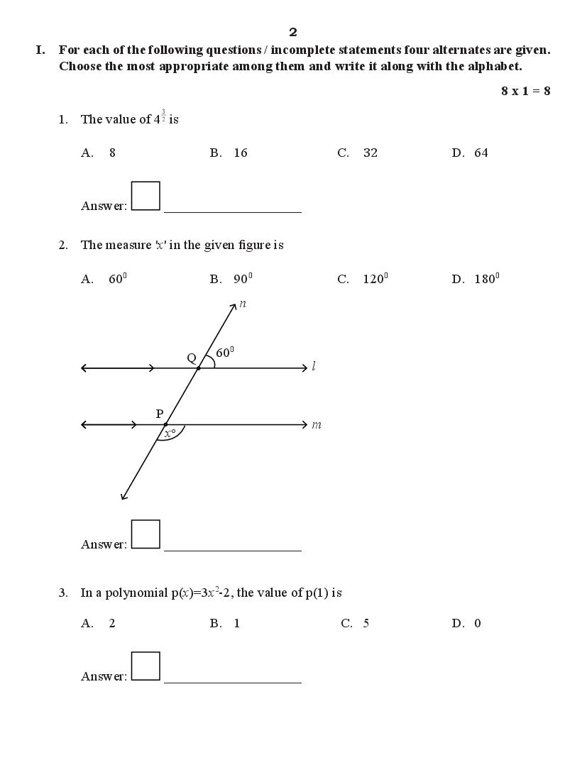 Karnataka 9th Maths Model Question Paper 2024 PDF Download KSEAB Karnataka 9th Maths Model Question Paper 2024 PDF Download KSEAB