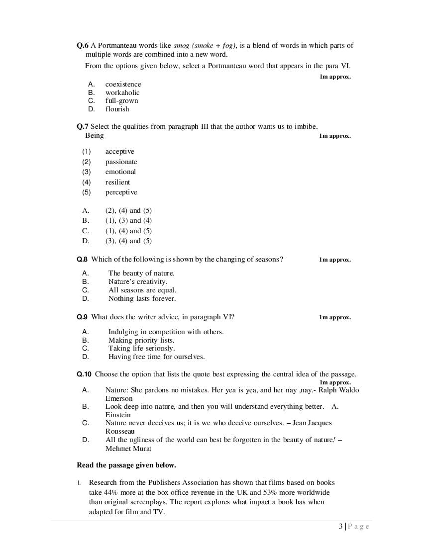 SEBA HSLC English Model Paper 2025 (PDF) - Assam Class 10 English ...