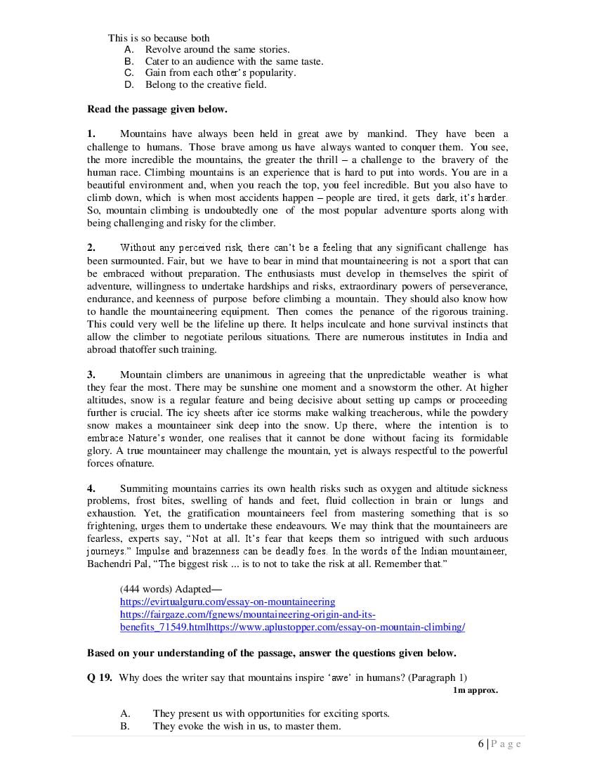 SEBA HSLC English Model Paper 2025 (PDF) - Assam Class 10 English ...