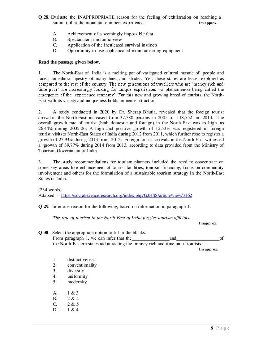 SEBA HSLC English Model Paper 2025 (PDF) - Assam Class 10 English ...