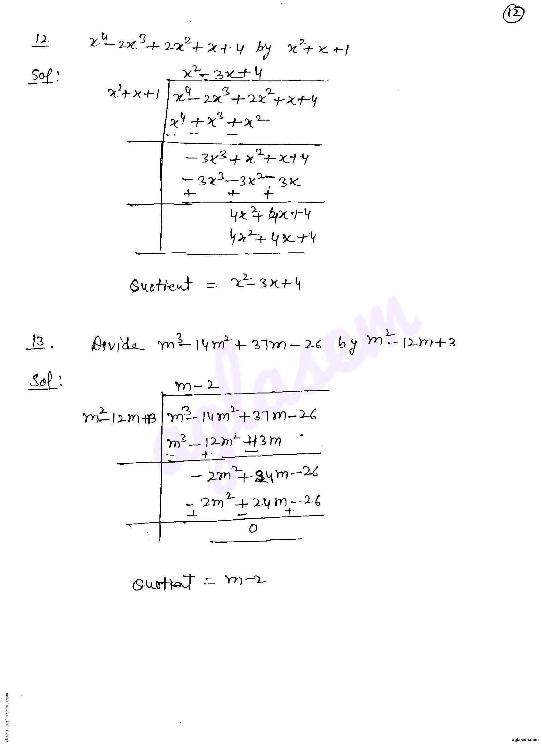 RD Sharma Solutions For Class 8 Division Of Algebraic Expressions RD Sharma Solutions For Class 8 Division Of Algebraic Expressions