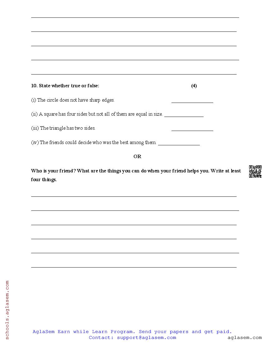 Class 3 English Mid Term Sample Paper 2025 PDF | Download PT1 / Term 1 ...