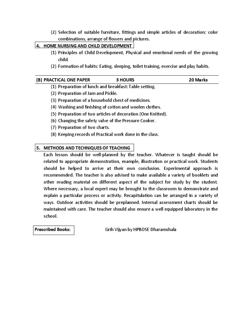 HP Board Class 10th Syllabus 2024 (PDF) - HPBOSE Syllabus for Class 10