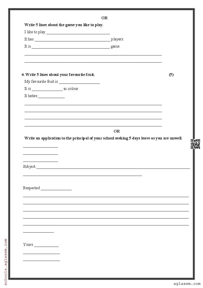 Class 4 English Mid Term Sample Paper 2025 PDF | Download PT1 / Term 1 ...