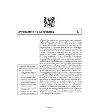 NCERT Book Class 11 Accountancy Chapter 1 Introduction to Accounting