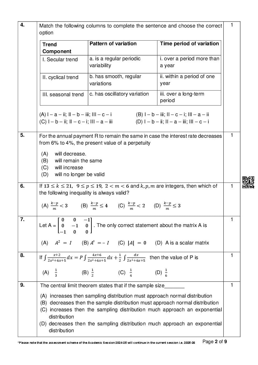 CBSE Class 12 Applied Maths Sample Paper 2026 (Solved) PDF Download - AglaSem