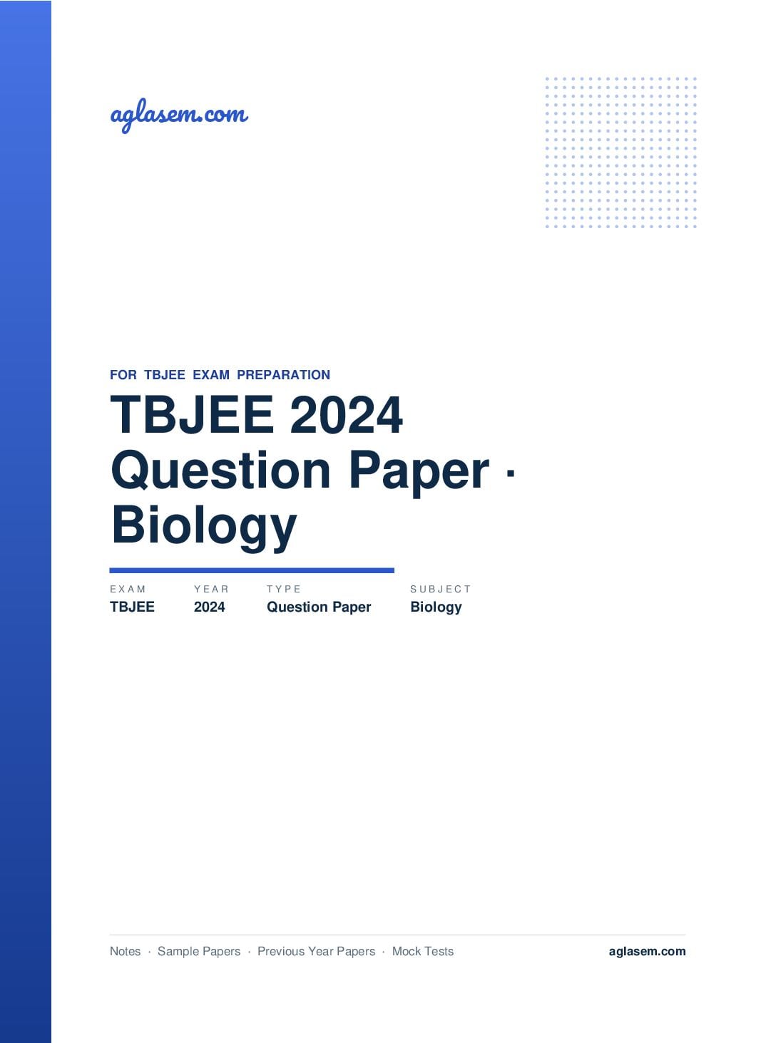 TBJEE 2024 Question Paper - Download Here - AglaSem Admission