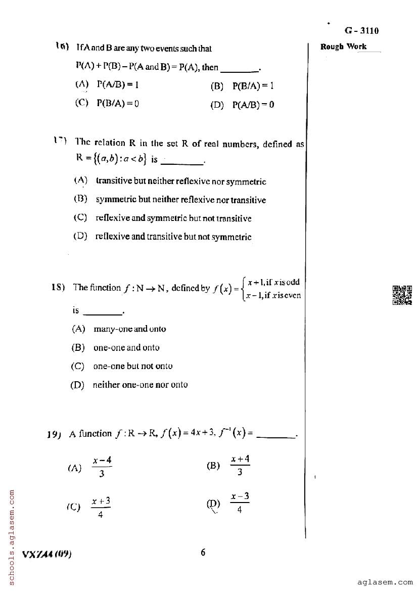 Gujarat HSC Maths Question Paper 2024 (PDF) - Download GSEB 12th Class Maths PYQP - AglaSem