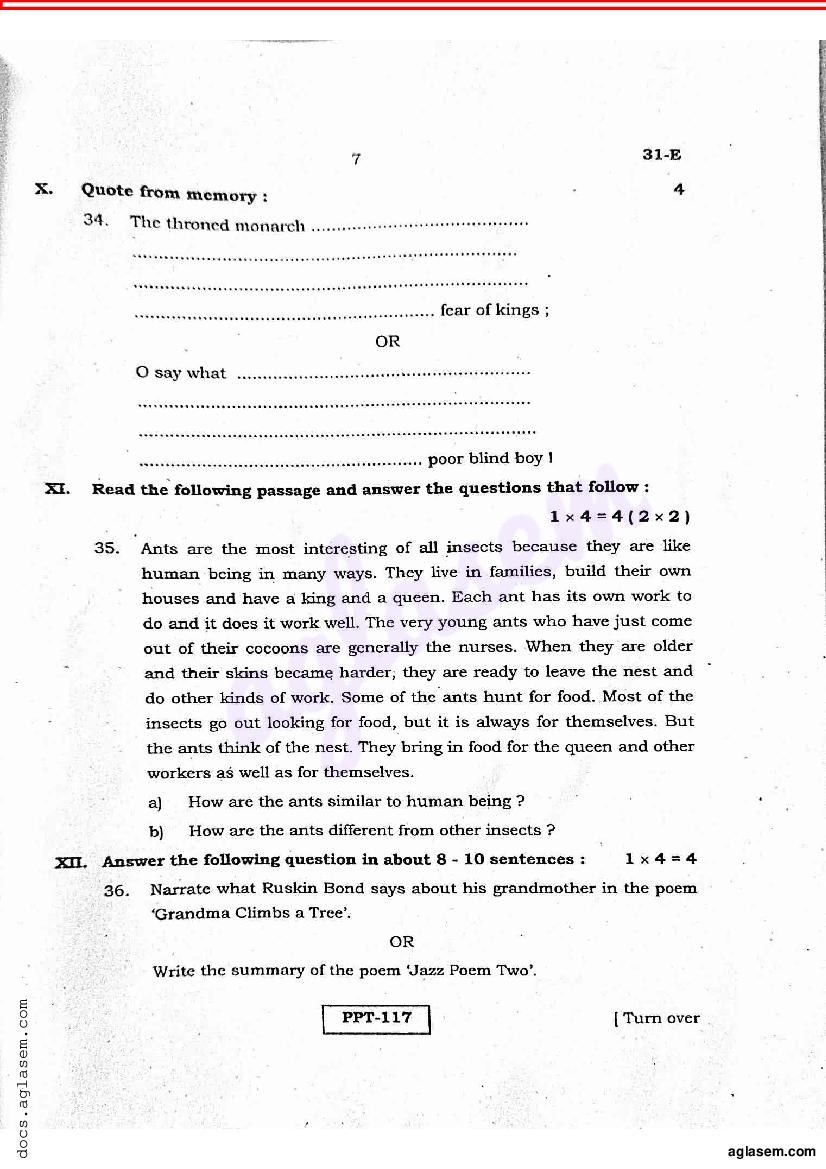 Karnataka SSLC English Preparatory Question Paper 2022 PDF Karnataka SSLC English Preparatory Question Paper 2022 PDF