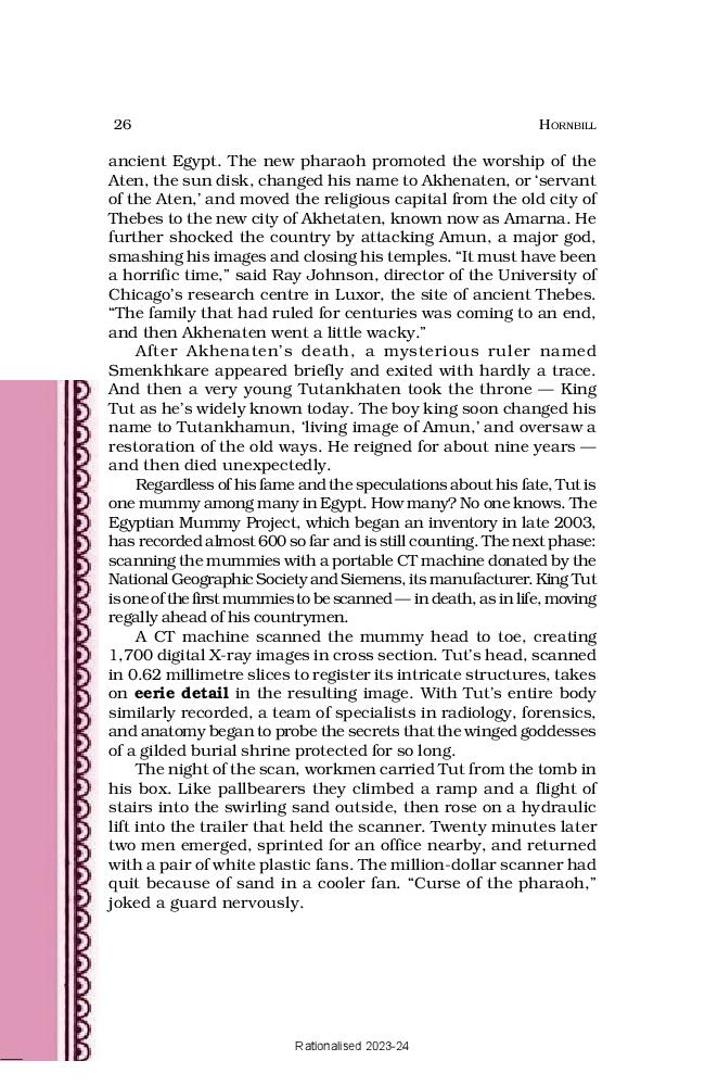 NCERT Book Class 11 English Chapter 3 Discovering Tut The Saga