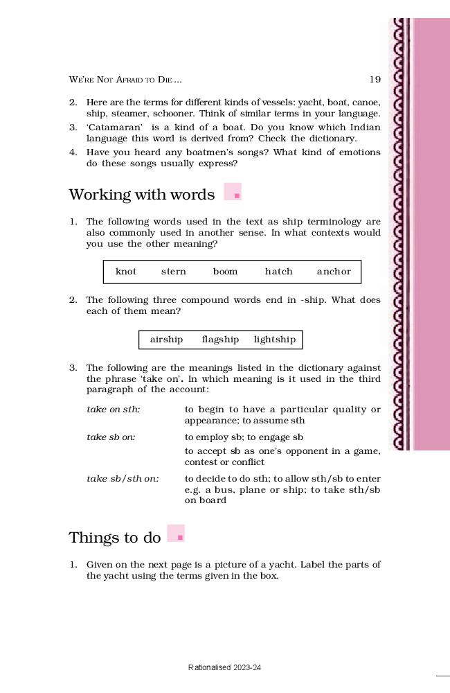 NCERT Book Class 11 English Chapter 2 We re Not Afraid To Die If We
