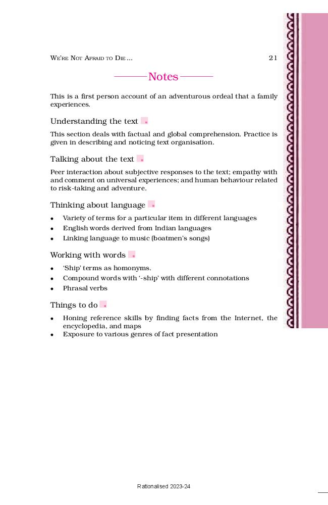 NCERT Book Class 11 English Chapter 2 We re Not Afraid To Die If We NCERT Book Class 11 English Chapter 2 We re Not Afraid To Die If We