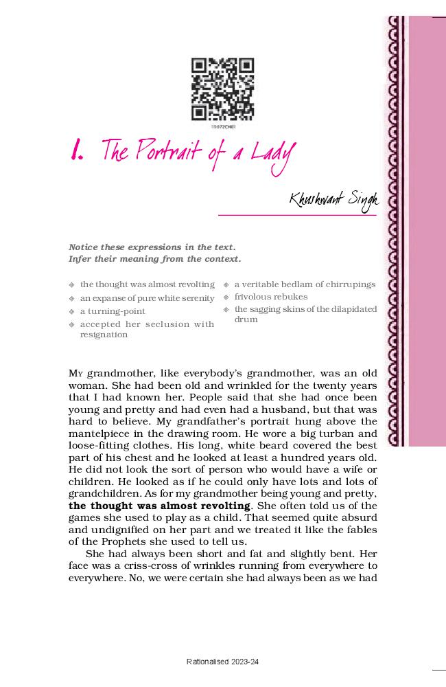 RBSE Book Class 11 English Hornbill Chapter 1 The Portrait Of A Lady RBSE Book Class 11 English Hornbill Chapter 1 The Portrait Of A Lady