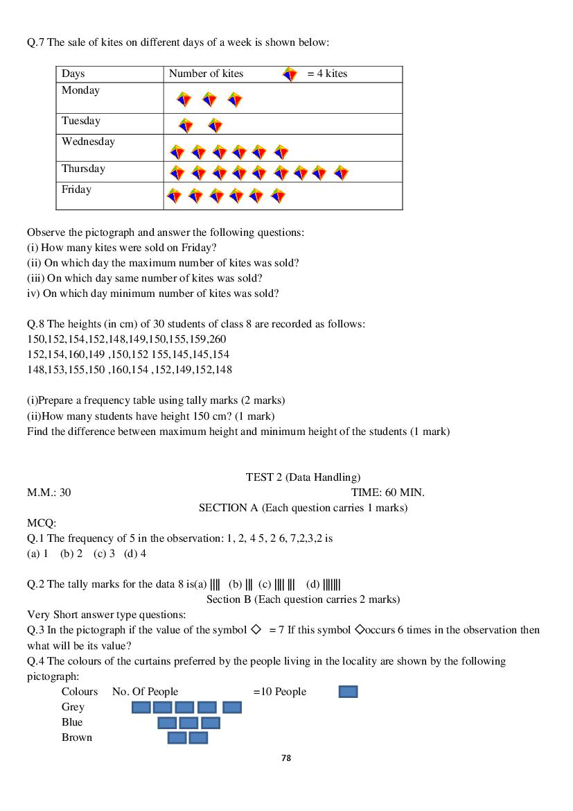 Class 6 Maths Notes for Data Handling (PDF) - Study Material - AglaSem
