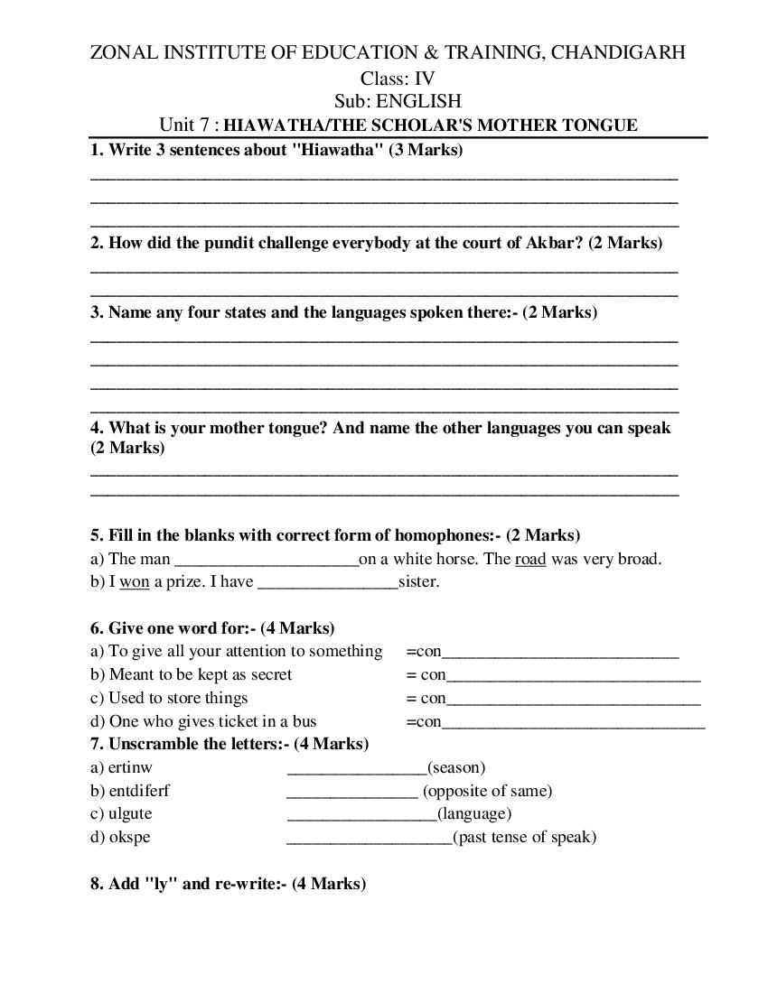 Class 4 All Subjects Competency Based Questions 2025 - Download PDF ...