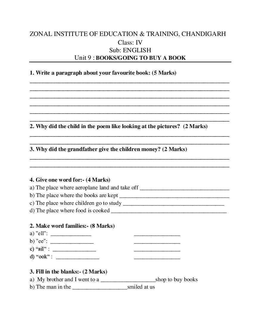 Class 4 All Subjects Competency Based Questions 2025 - Download PDF ...