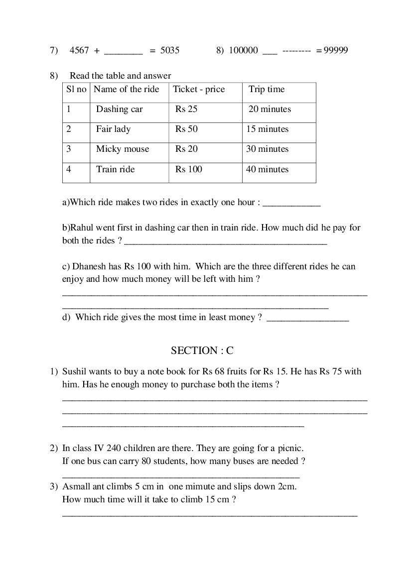 Class 4 All Subjects Competency Based Questions 2025 - Download PDF ...