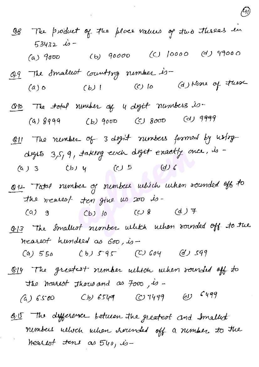 RD Sharma Solutions For Class 6 Knowing Our Numbers Exercise MCQ PDF