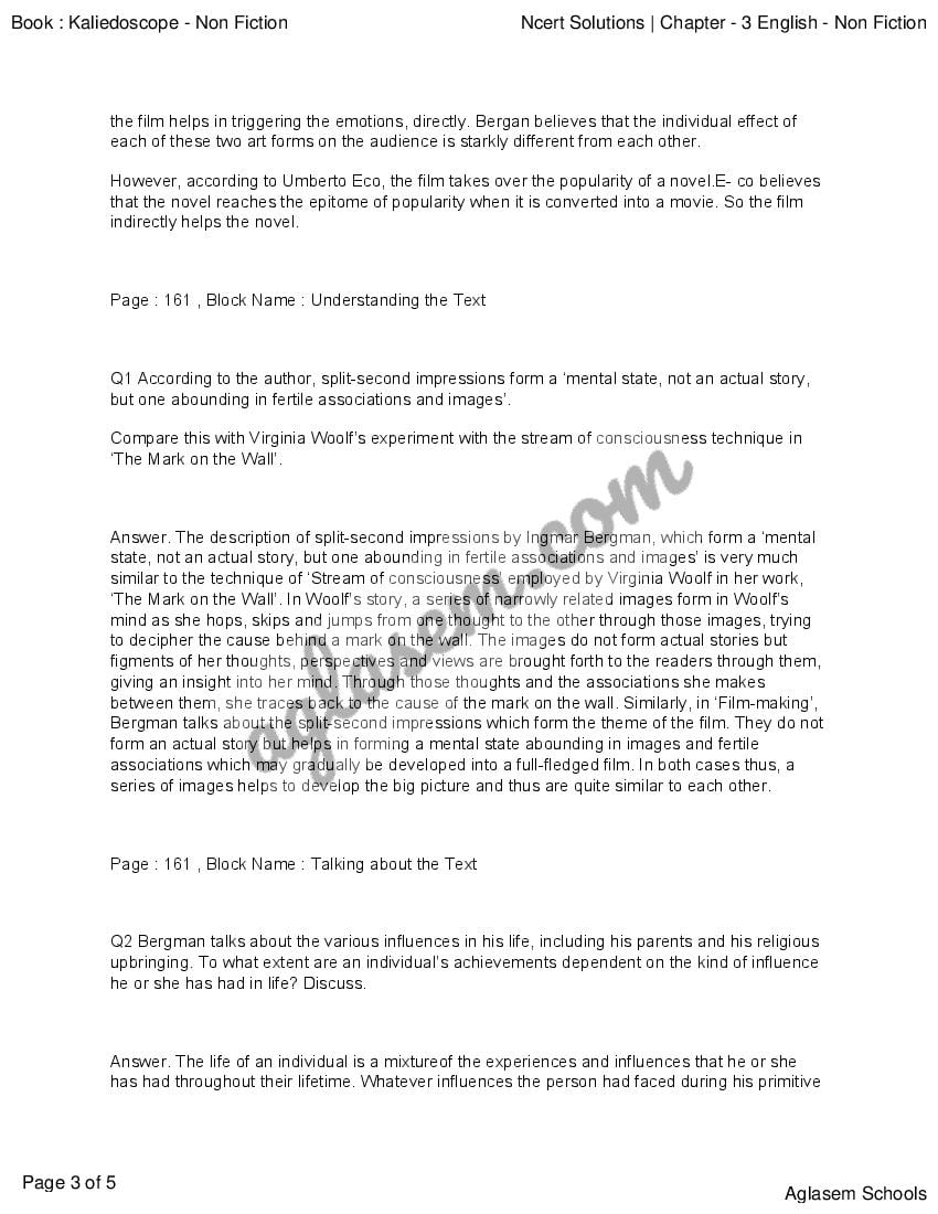 NCERT Solutions For Class 12 English Chapter 3 Film making PDF NCERT Solutions For Class 12 English Chapter 3 Film making PDF