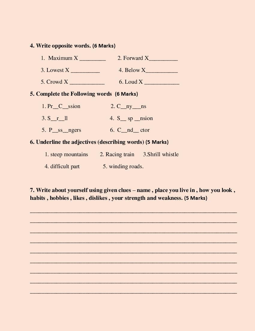 Class 5 All Subjects Competency Based Questions 2025 - Download PDF ...