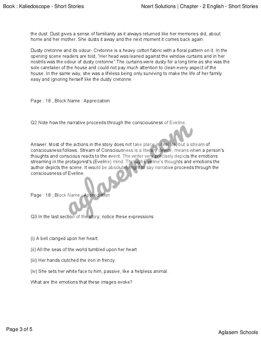 NCERT Solutions For Class 12 English Chapter 2 Eveline Class 12