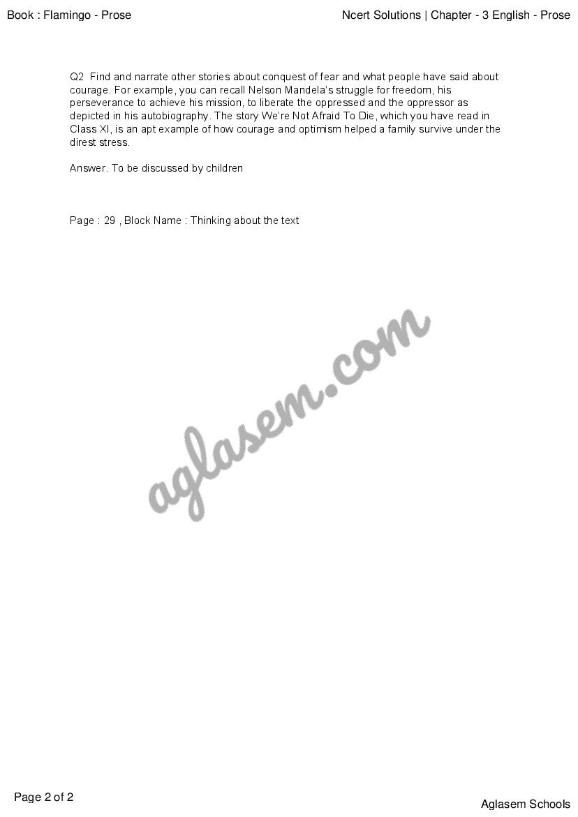 NCERT Solutions For Class 12 English Chapter 3 Deep Water PDF NCERT Solutions For Class 12 English Chapter 3 Deep Water PDF